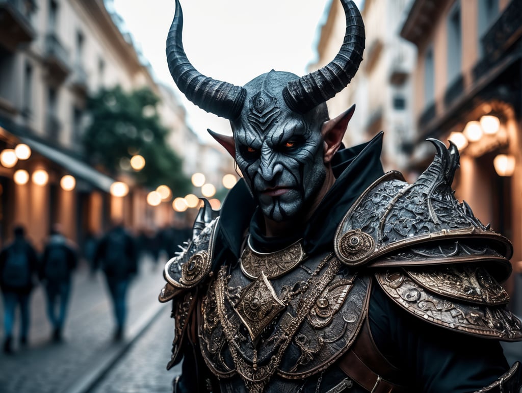 Premium Free ai Images | demon hunter stalking the streets of city ...