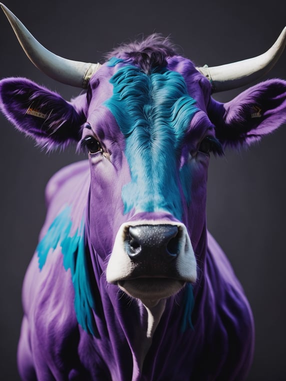 Premium Free ai Images | purple cow portrait sharp details cow focus ...