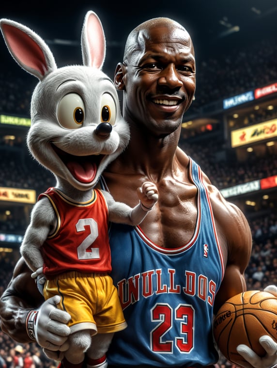 Premium Free ai Images | michael jordan as cartoon character such as ...