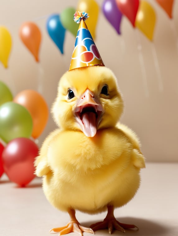 Premium Free ai Images | portrait of yellow baby chick singing happy ...