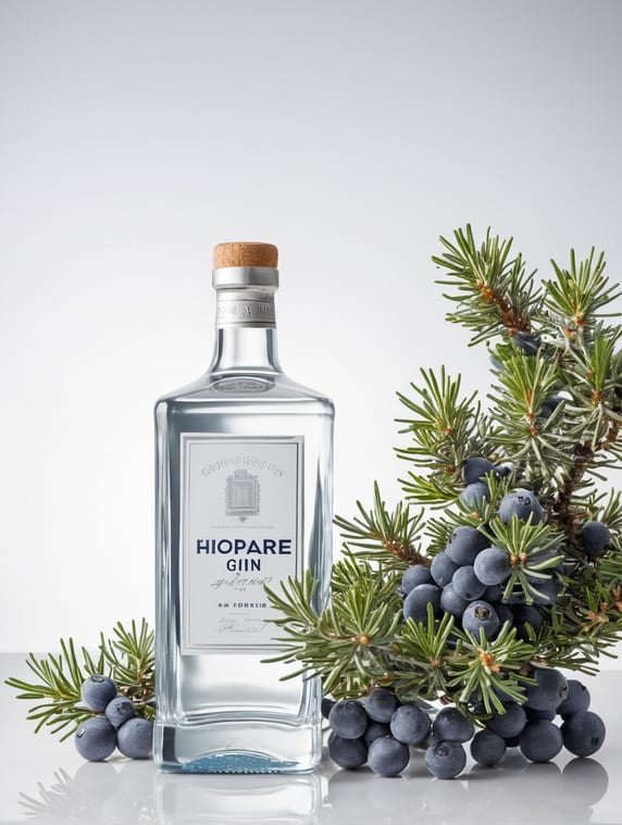 Premium Free ai Images | professional photography of square gin bottle ...