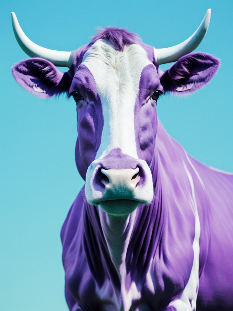 Premium Free ai Images | purple cow portrait sharp details cow focus ...