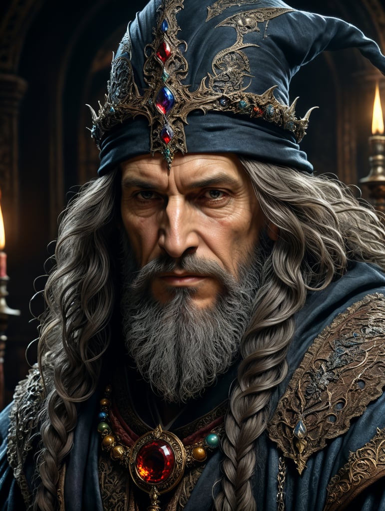 Premium Free ai Images | dark evil wizard in the style of albrecht durer