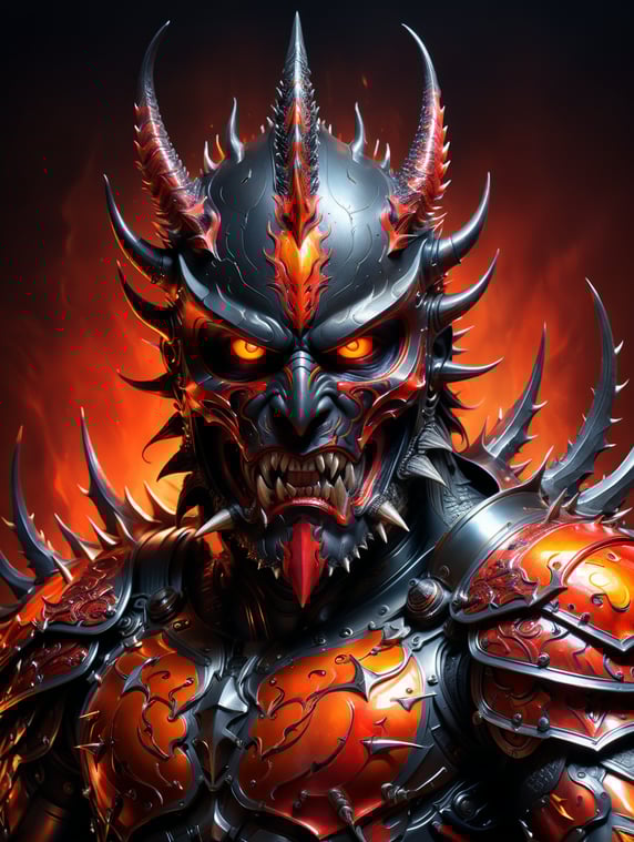 Premium Free ai Images | full body art illustration of hellish winged ...