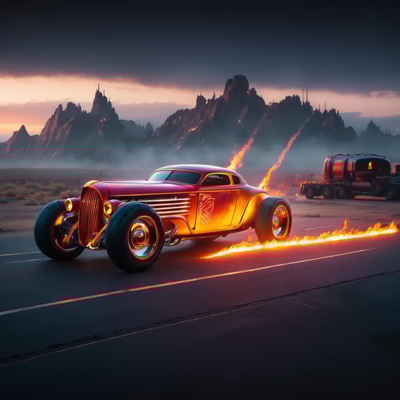 Premium Free ai Images | future spaceship cyberpunk hot rod with ...