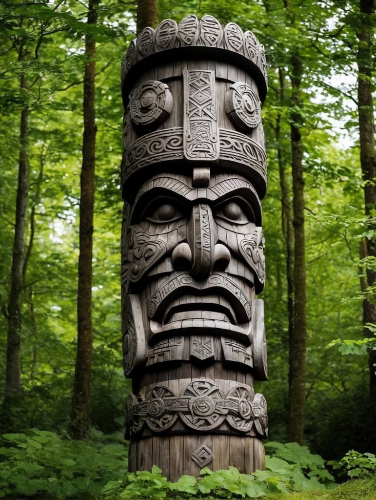 Premium Free ai Images | viking totem pole