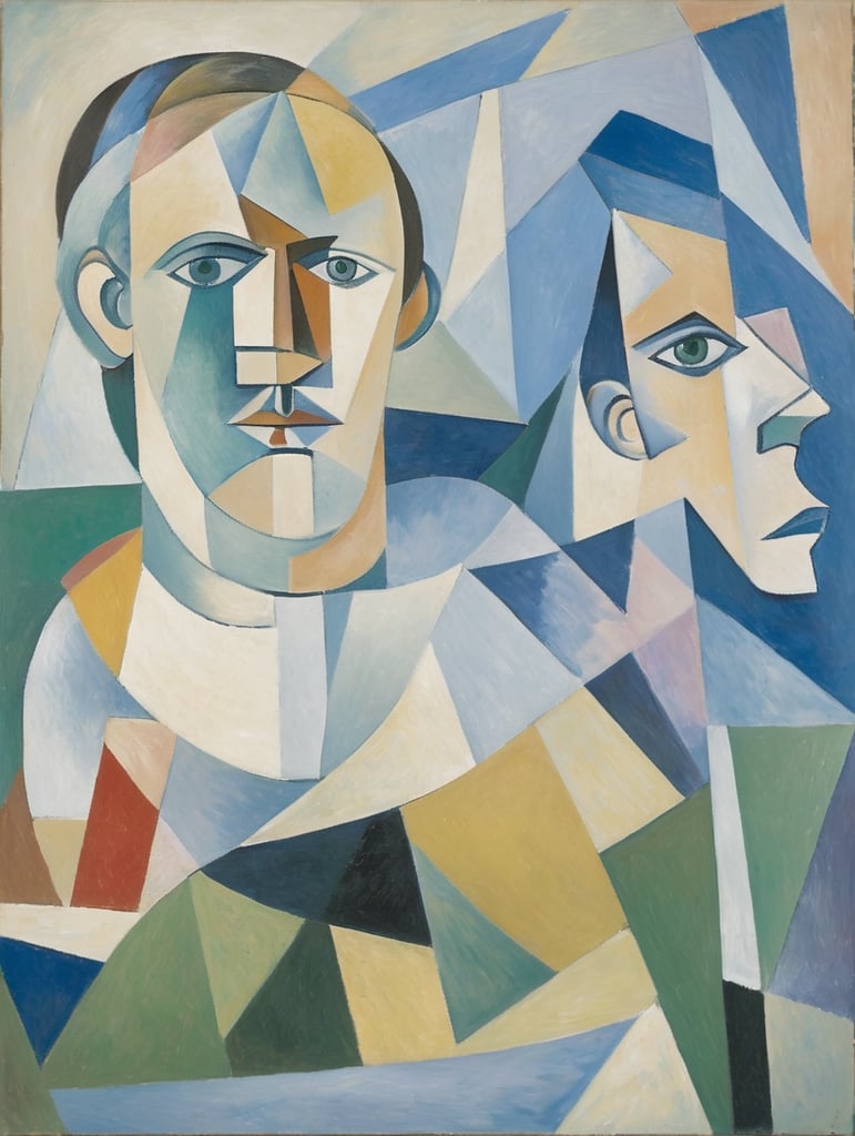 Premium Free ai Images | self portrait pf pablo picasso cubism