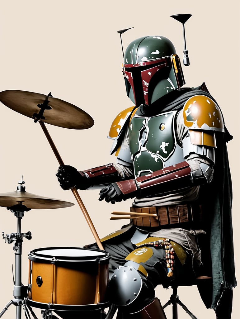 Premium Free ai Images | boba fett playing drums