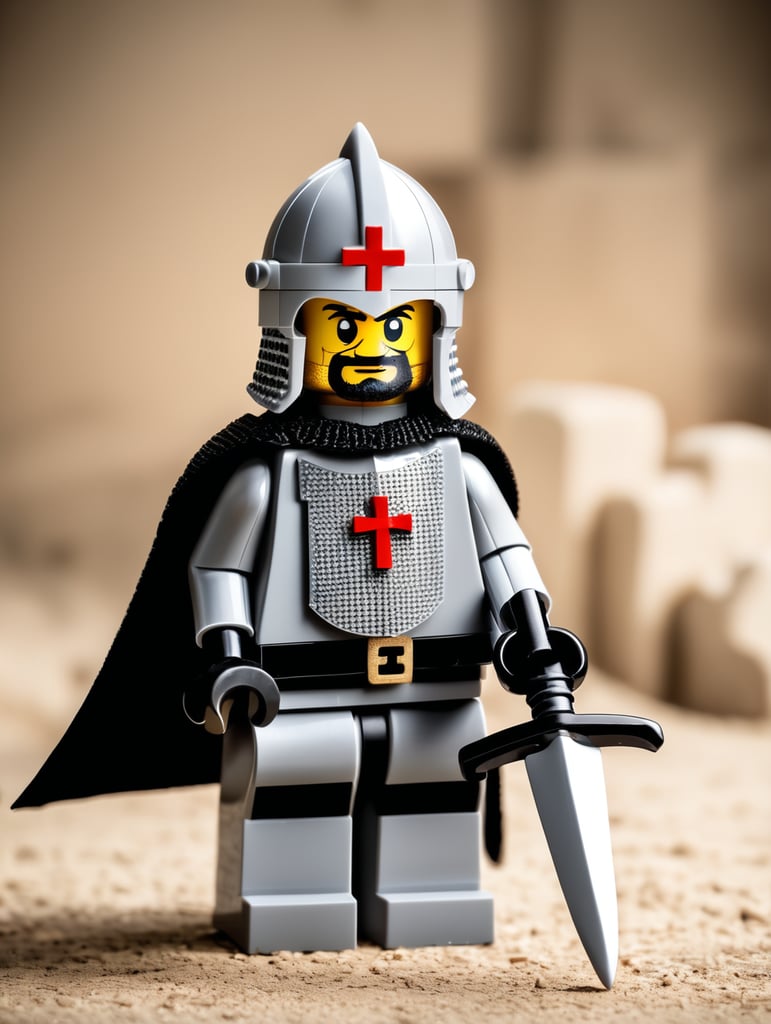 Premium Free ai Images | medieval knight templar as lego character