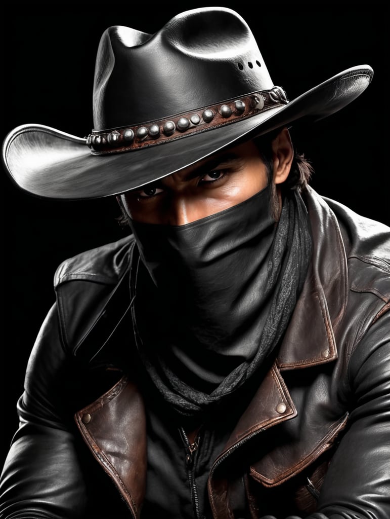Premium Free ai Images | old western bandit train robber leather cowboy ...