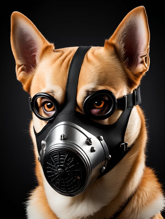 Premium Free ai Images | dog wearing burglar mask portrait photography ...