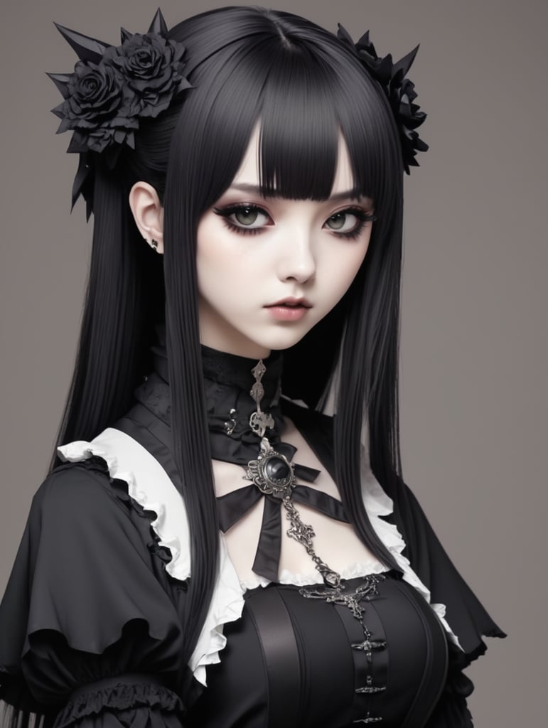 Premium Free ai Images | goth anime girl