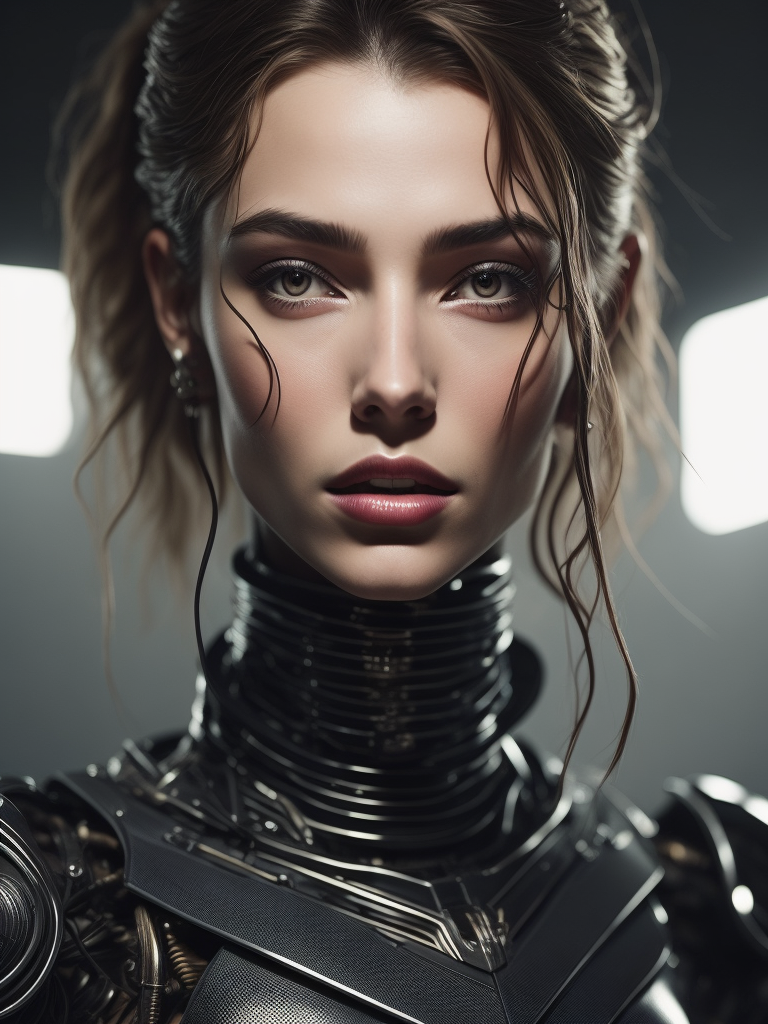 Lumenor AI Image Generation - portrait of robot girl enormous lips ...