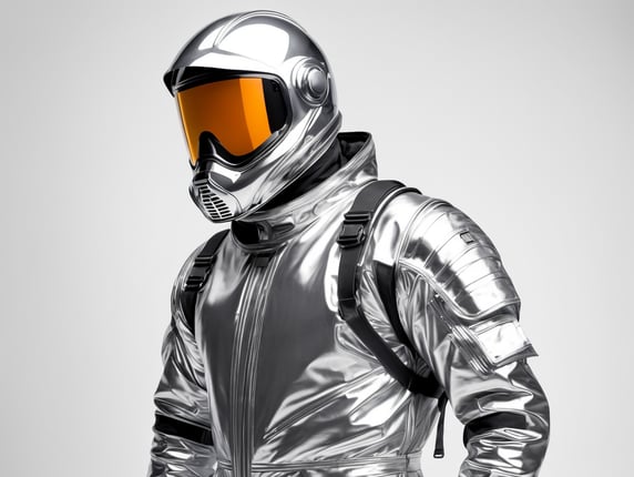 Premium Free ai Images | realistic photo of man wearing chrome ...