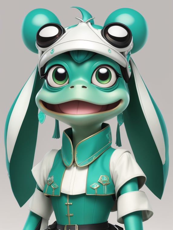 Premium Free ai Images | pepe the frog in hatsune miku costume
