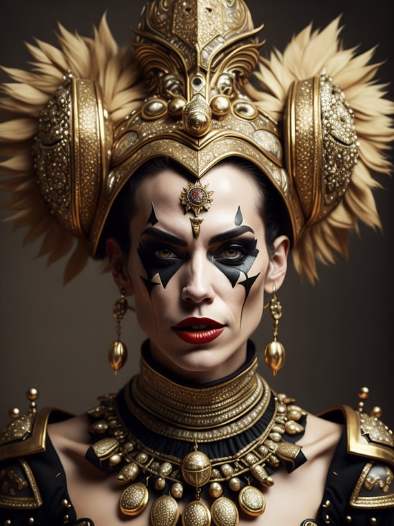 Premium Free ai Images | epic portrait of tvenetian harlequin female ...