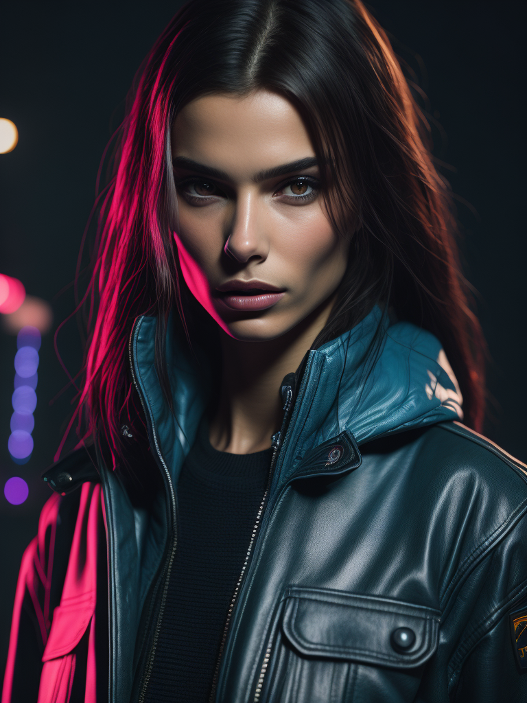 Lumenor AI Image Generation - emily ratajkowski wearing cyberpunk ...