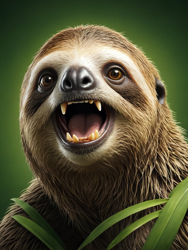 Premium Free ai Images | an original illustration of sloth with very ...