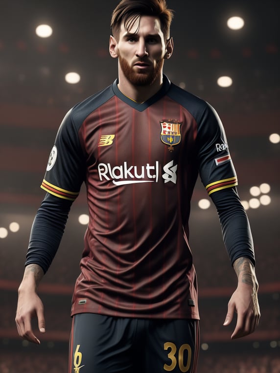 Premium Free ai Images | lionel messi wearing liverpool football kit