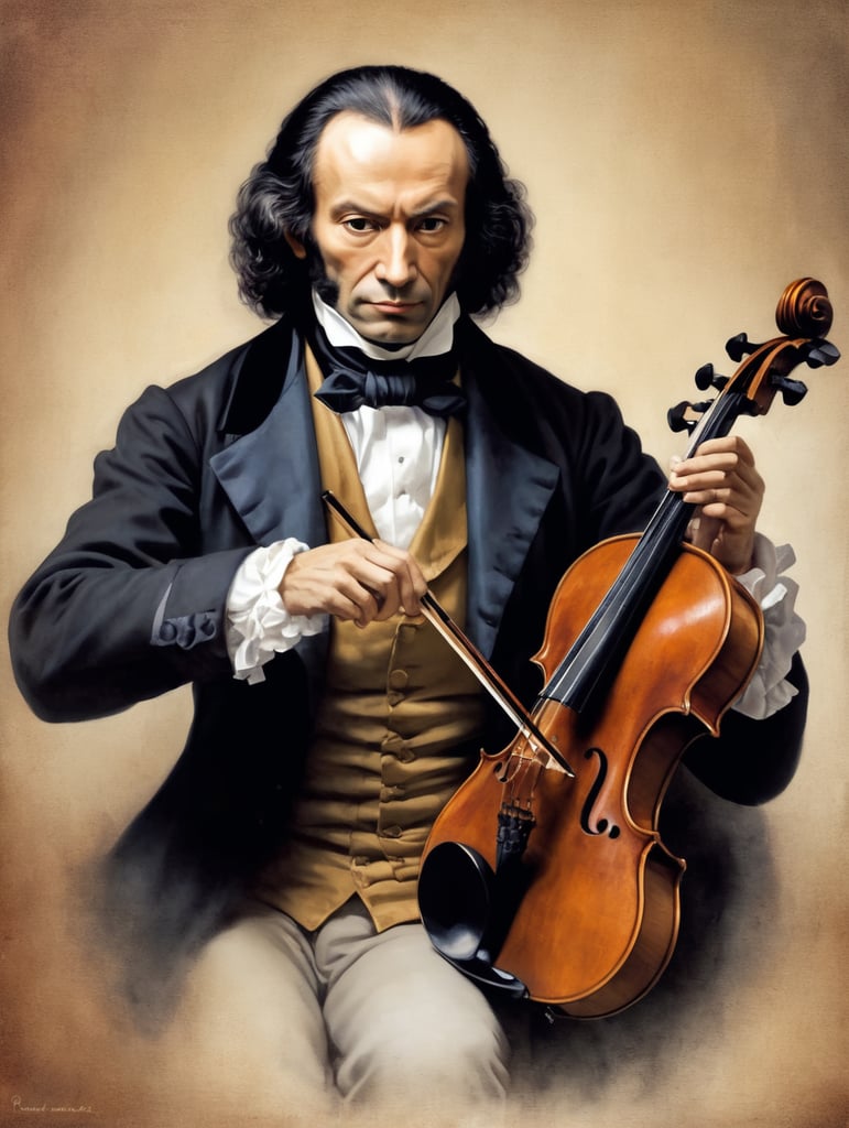 Premium Free ai Images | portrait niccolo paganini that is why paganini ...