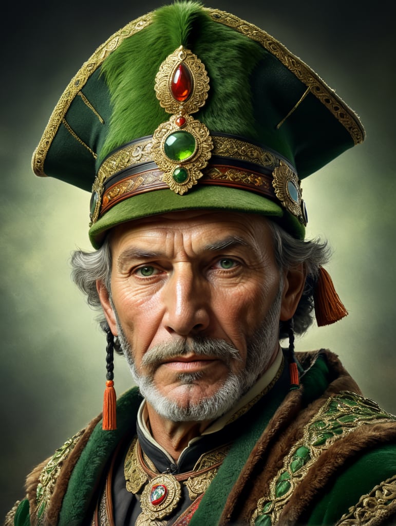 Premium Free ai Images | retro portrait an old austrian hunter wearing ...