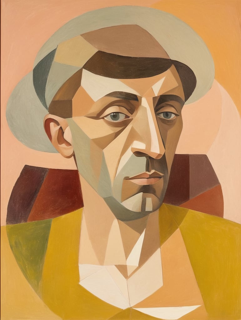 Premium Free ai Images | self portrait pf pablo picasso cubism