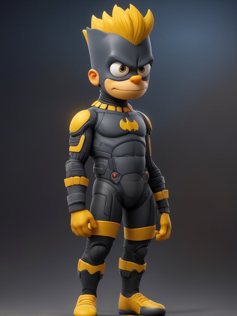 Premium Free ai Images | bart simpson on batman suit wearing futuristic ...