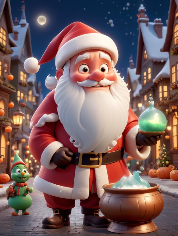 Premium Free ai Images | charming santa claus in the middle of street ...