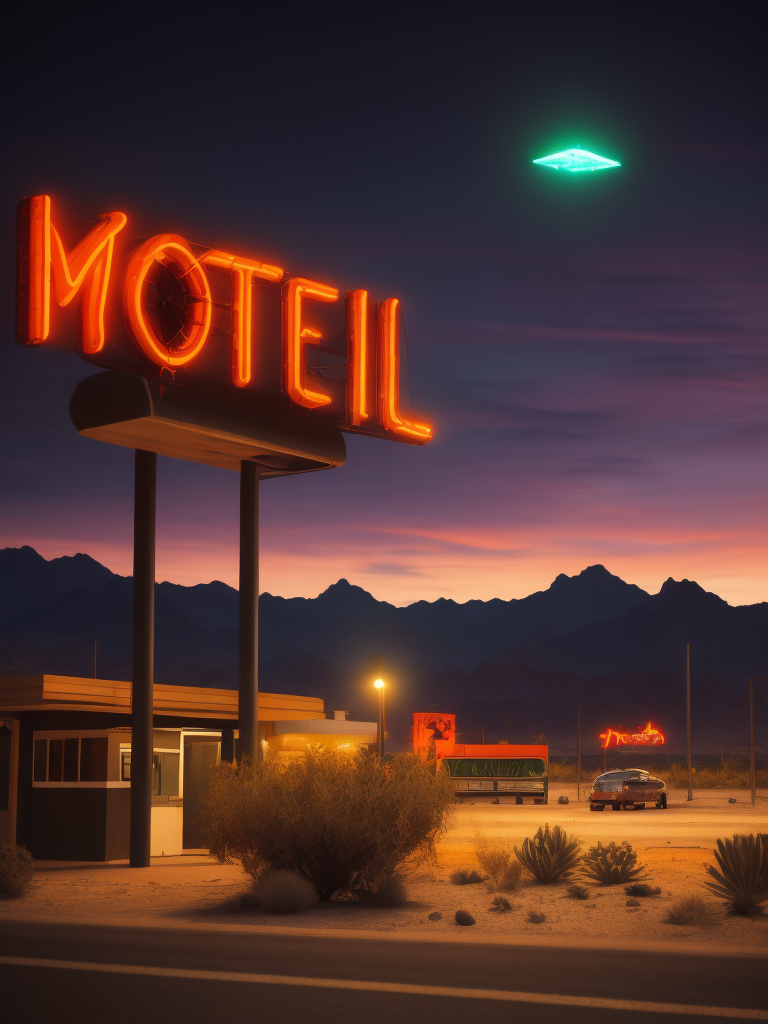 Motel Sign Night