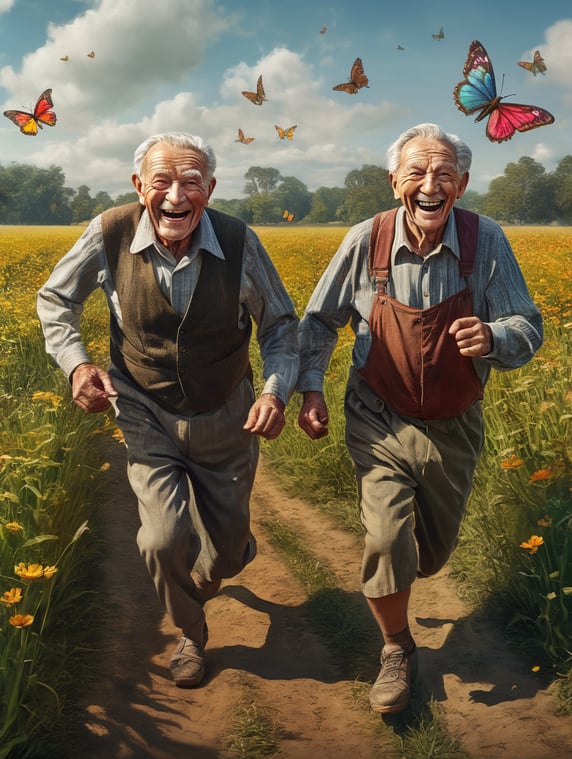 Premium Free ai Images | two retired elder people with wrinkled faces ...