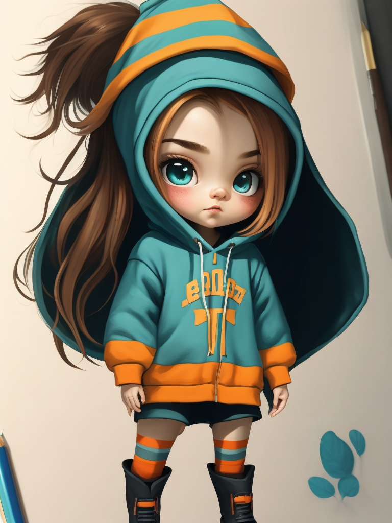 Lumenor AI Image Generation - chibi girl with long hair wearing ...