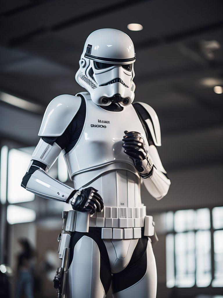 Premium Free ai Images | fit girl in stormtrooper outfit exposed belly ...