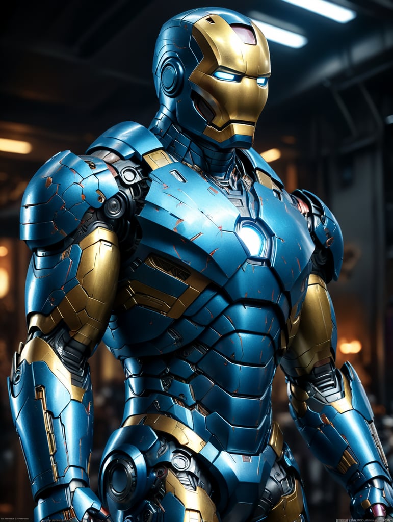 Premium Free ai Images | iron man in blue colour