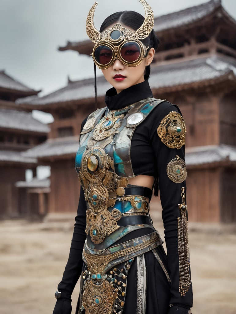 Premium Free ai Images | jeweled mask solarpunk travaler futuristic ...