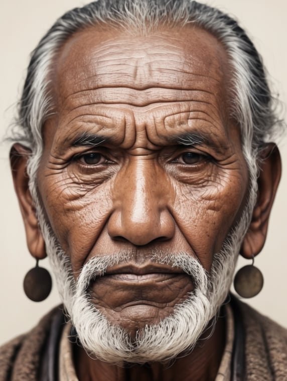 Premium Free ai Images | aboriginal old traditional mans face line art