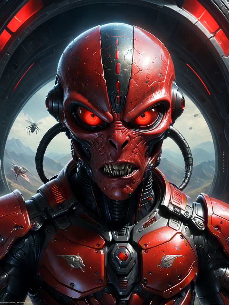 Premium Free ai Images | anthropomorfic alien character with red skin ...