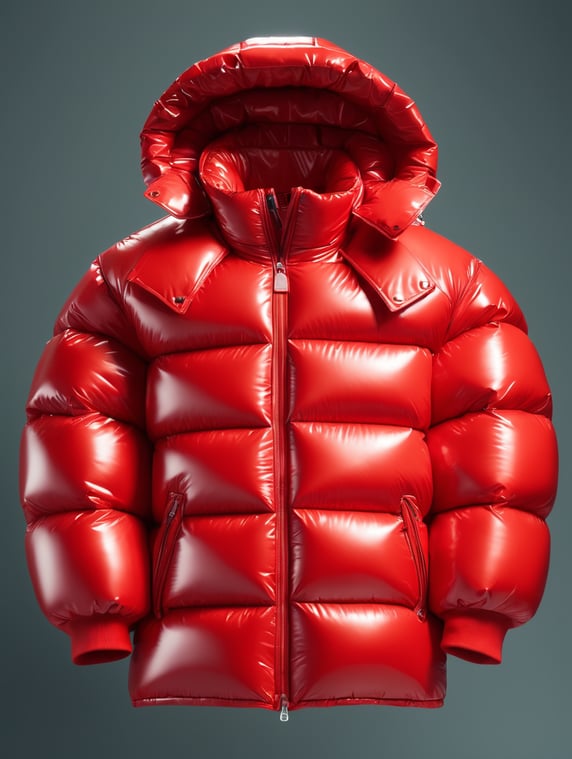 Premium Free ai Images | detailed red glossy puffer mockup