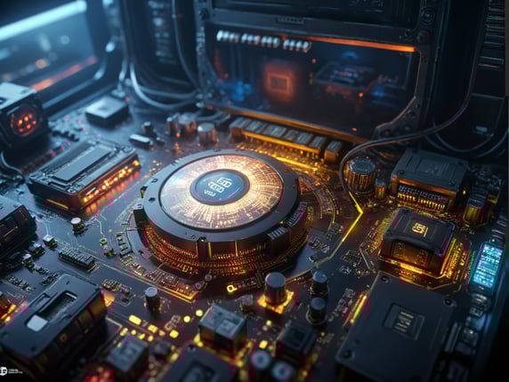 Premium Free ai Images | stylish high tech interface inside computer