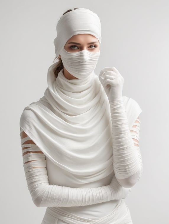Premium Free ai Images | photograph of women covered in bandages with ...