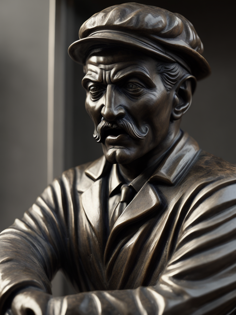 Lumenor AI Image Generation - black marble statue of english train ...