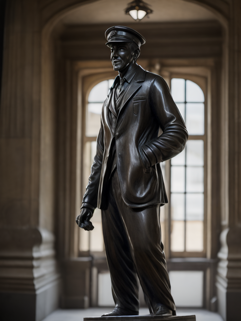 Lumenor AI Image Generation - black marble statue of english train ...