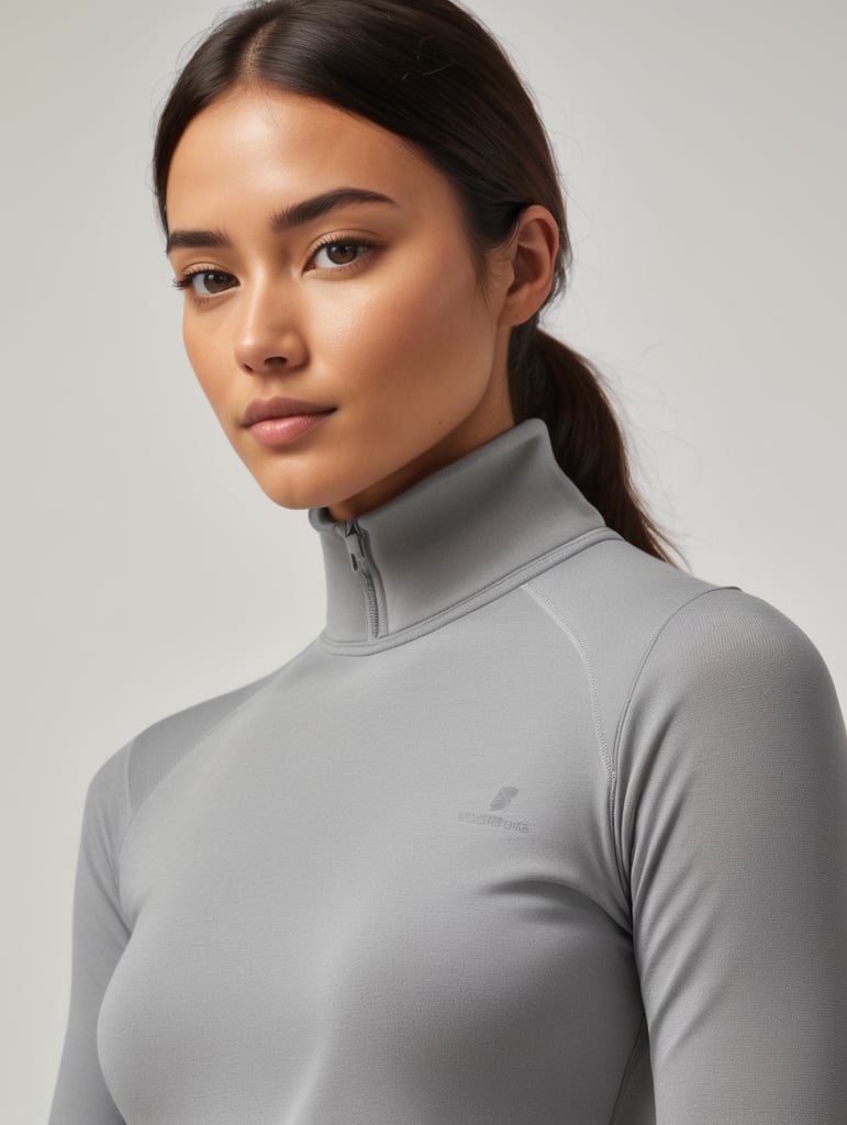 Premium Free ai Images | female model wearing thermal knit base layer ...