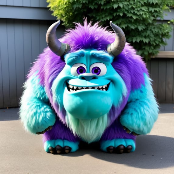 Premium Free ai Images | sulley monsters inc fluffy fur purple circular ...