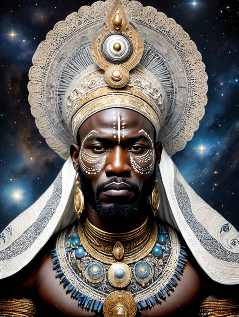 Premium Free ai Images | obatala the african orisha wearing detailed ...