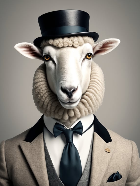 Premium Free ai Images | gentleman sheep bottom side