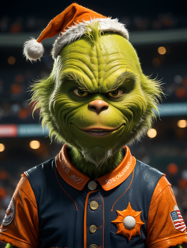 Premium Free ai Images | the grinch in houston astros uniform baseball