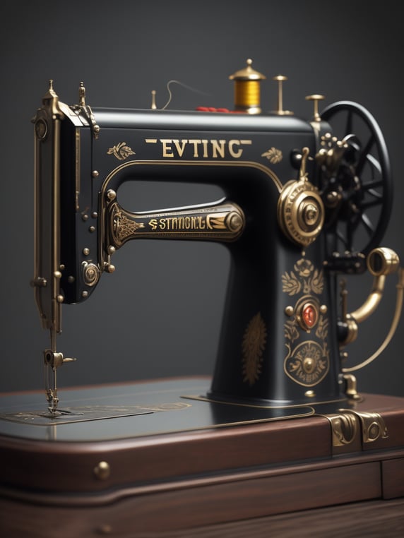 Premium Free ai Images | vintage sewing machine sharp focus highly ...