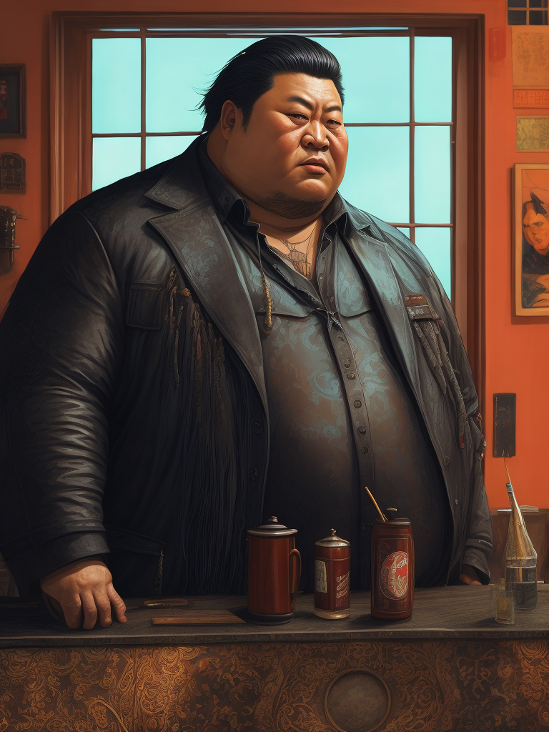 Lumenor AI Image Generation - chinese fat mafia boss painting portrait ...