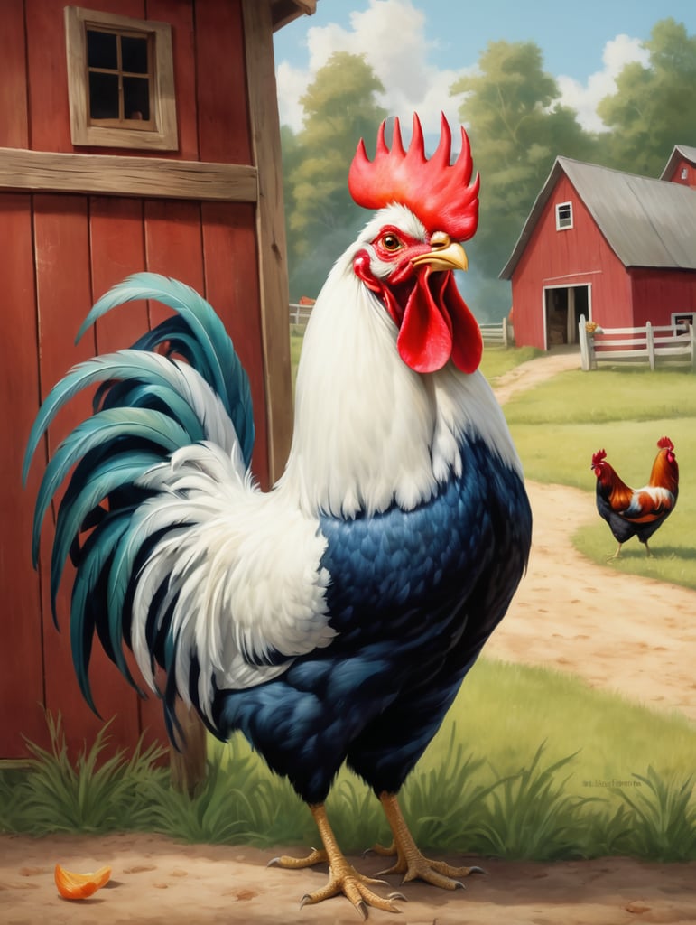 Premium Free ai Images | rooster crowing funny