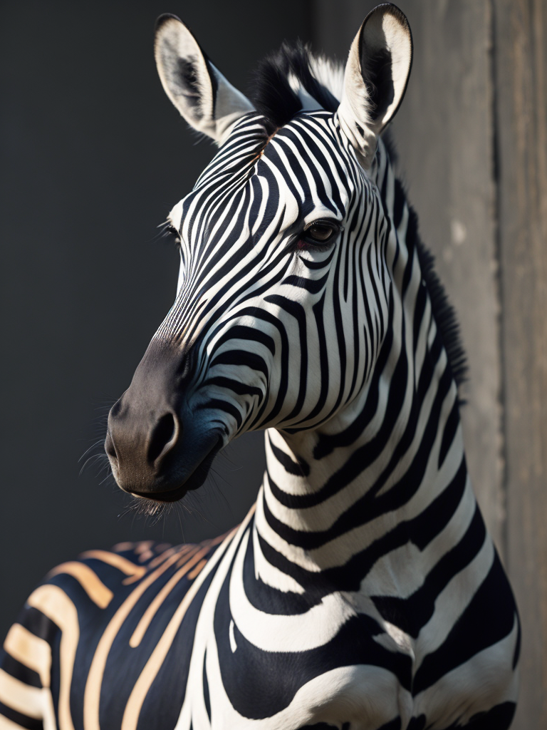 Lumenor AI Image Generation - realistic zebra shoulders up smartly ...